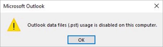 Outlook Data Files Pst Usage Is Disabled On This Computer Fixes